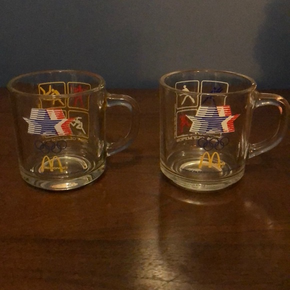 Dining | 2 Vintage 1984 Los Angeles Olympics Glass Mugs | Poshmark